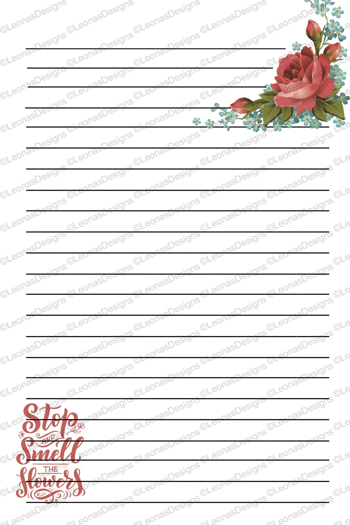 Flower Stationery With Inspiring Quotes - Six (6) Designs -printable ...