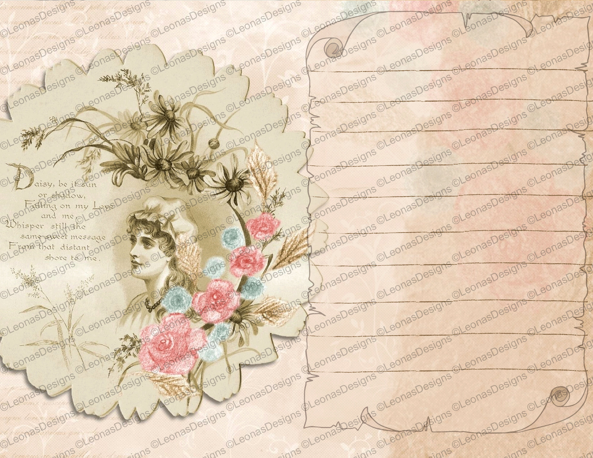 Vintage Journal Pages #2 - Printable 8.5x11 Journal Pages- -digital ...