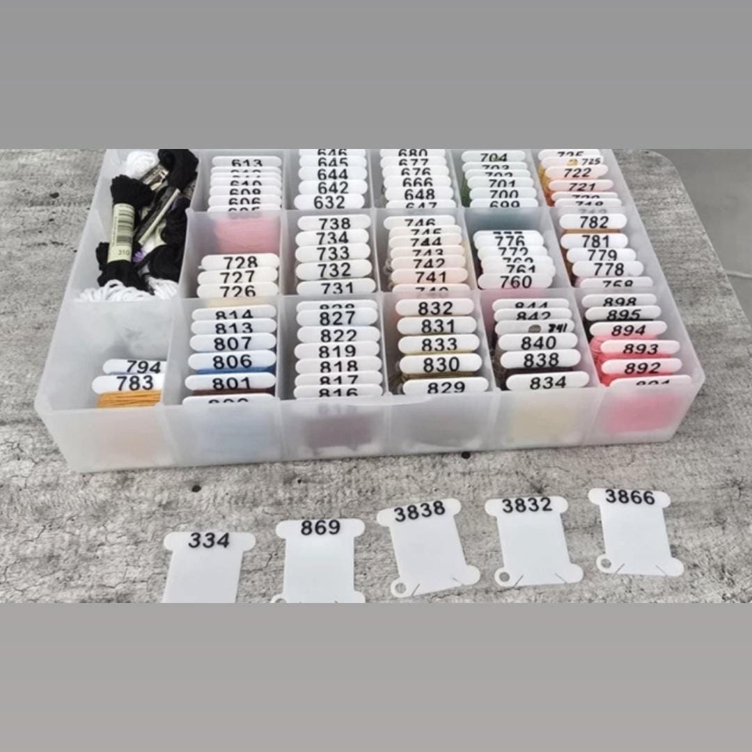3D Printed DMC Floss Bobbins Set: Cross Stitch Embroidery Organizers - Etsy