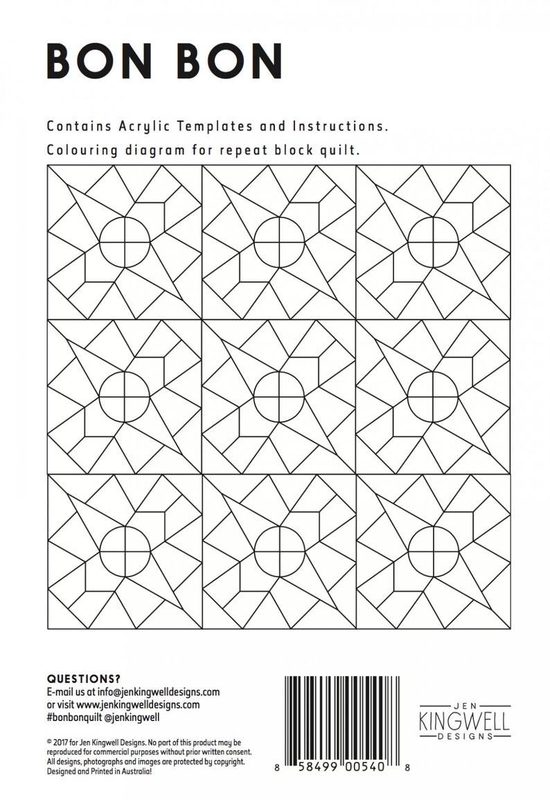 Bon Bon - Tempter Templates - Jen Kingwell - Acrylic Templates - JKD ...