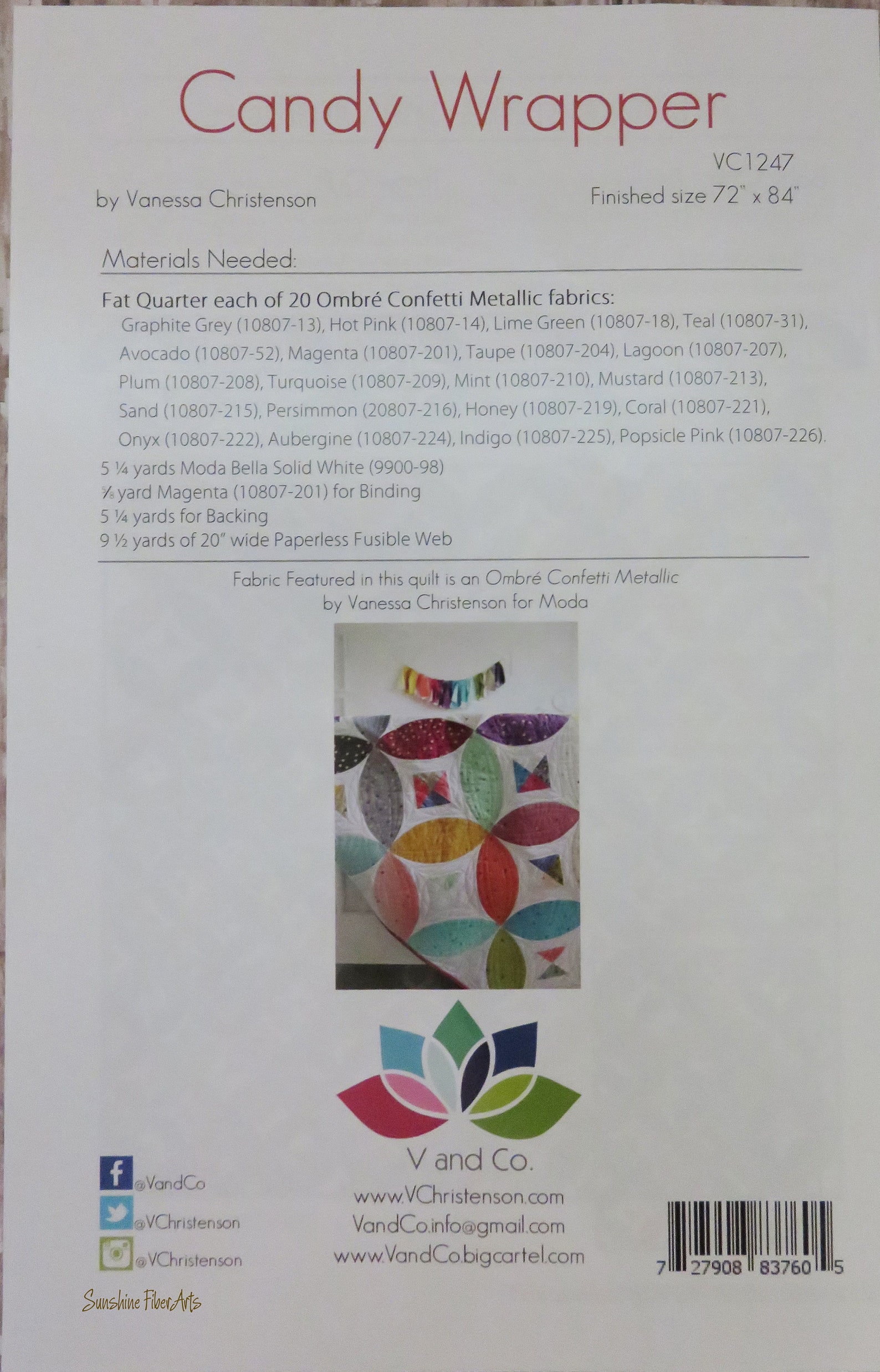 Candy Wrapper Quilt Pattern Moda V and Co Vanessa - Etsy