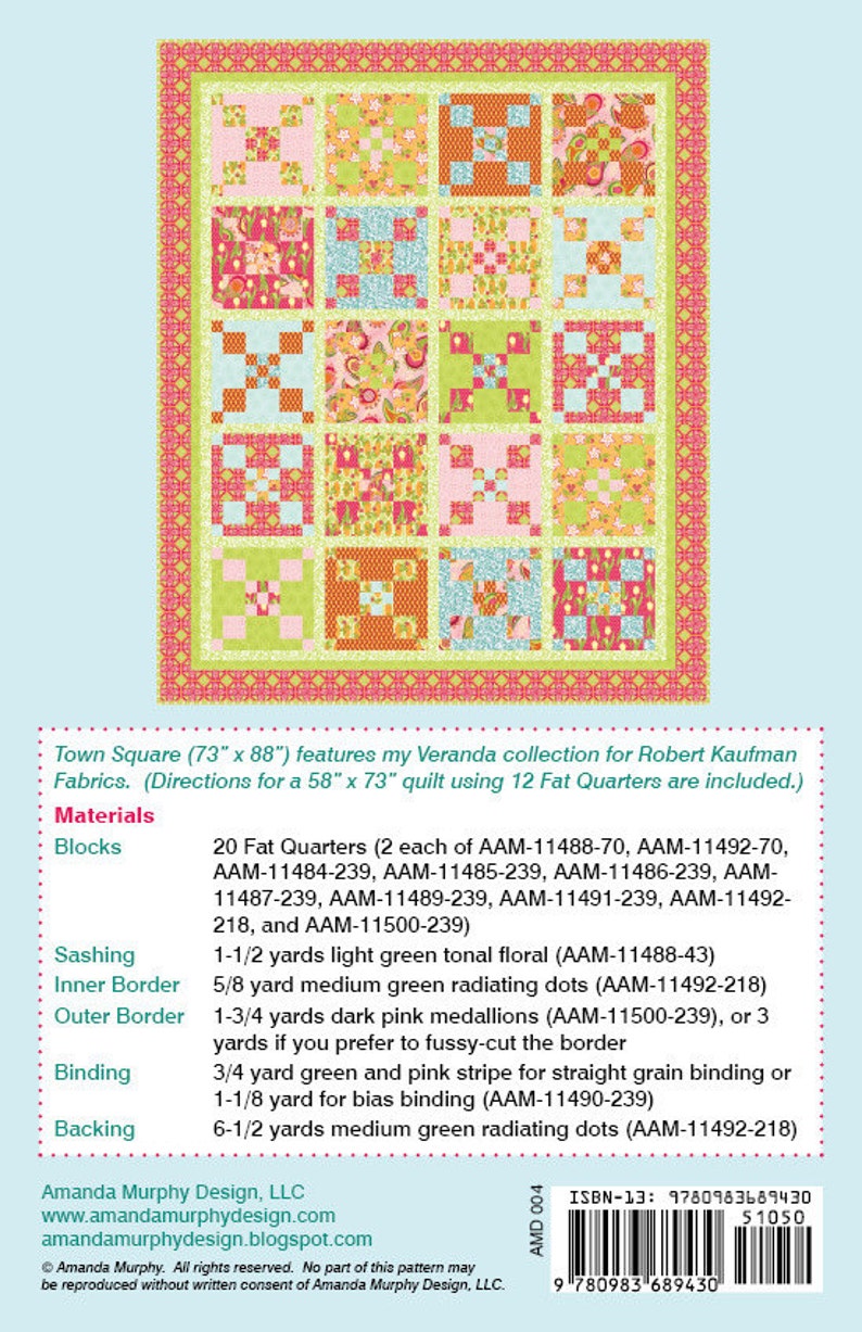 Town Square Quilt Pattern Amanda Murphy Amanda Murphy - Etsy