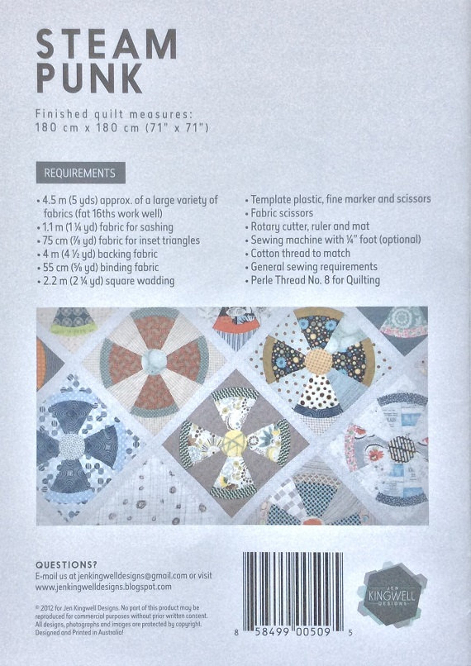 Steam Punk Quilt Pattern - Jen Kingwell - Jen Kingwell Designs - JKD ...