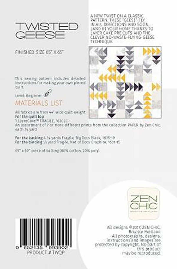 Twisted Geese Quilt Pattern - Zen Chic - Brigitte Heitland - Moda ...