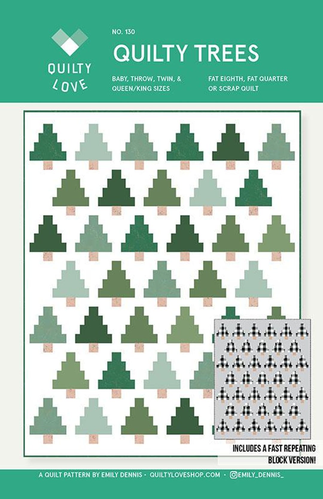 Quilty Trees - Quilt Pattern - Emily Dennis - Quilty Love - QL 130 - Etsy