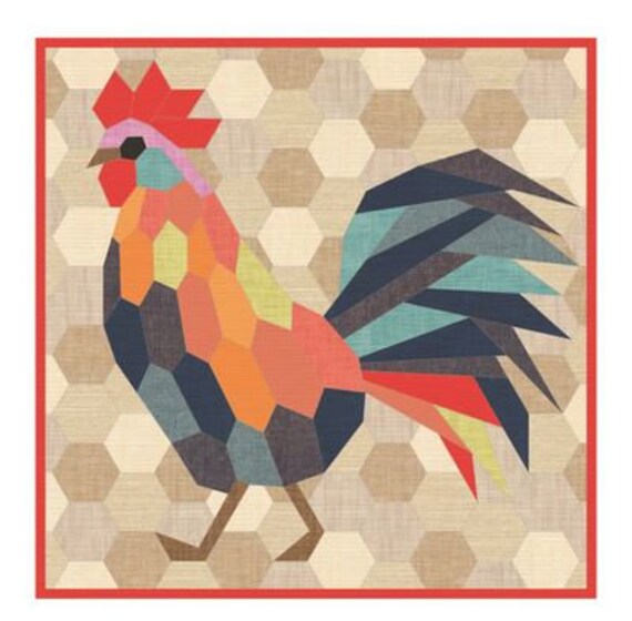 The Rooster Quilt Pattern English Paper Piecing Violet - Etsy