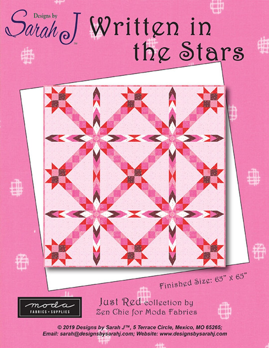 Written in the Stars Quilt Pattern designs by Sarah J Moda Just Red ...