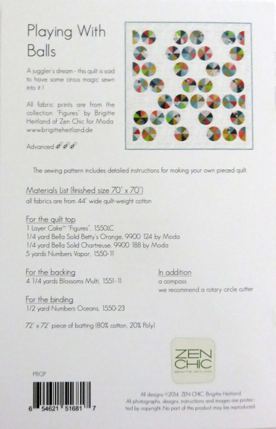 Playing With Balls Quilt Pattern Zen Chic Brigitte - Etsy