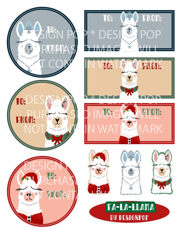 Fa-la-llama Gift Tags & Stickers - Instant Download - Printable - Etsy