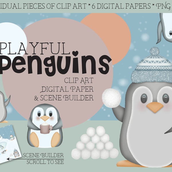 Penguins Clip Art - Etsy