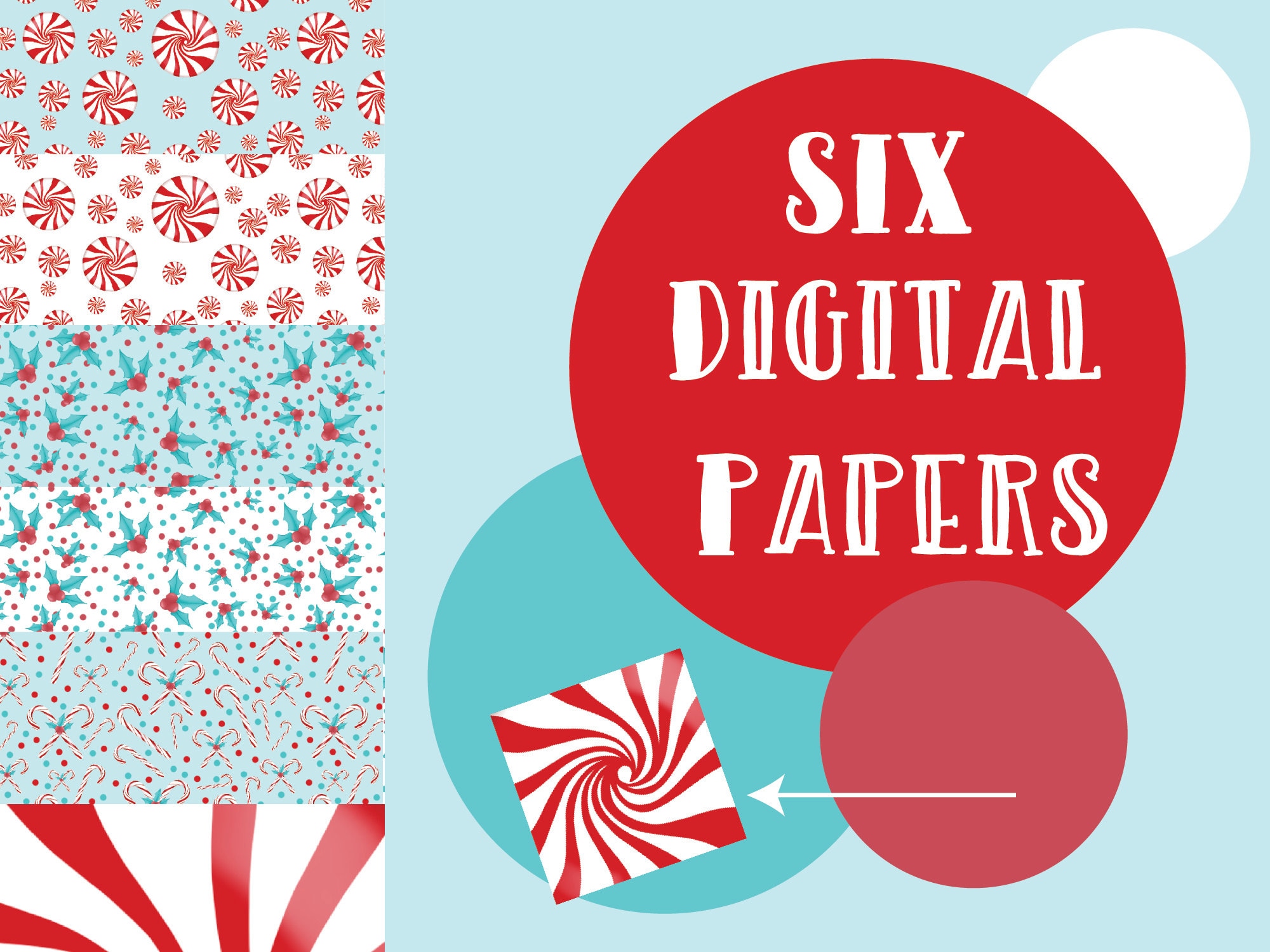 Peppermint Treats Clip Art & Digital Paper Pack - Scrapbooking ...