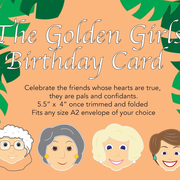 Golden Girl Printable Birthday Card - Etsy