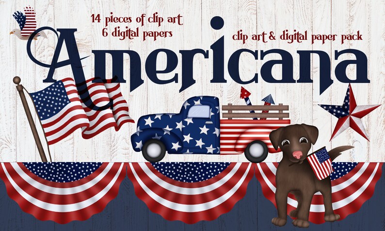 Patriotic SUPER BUNDLE Clip Art & Digital Paper MEGA Pack - Etsy