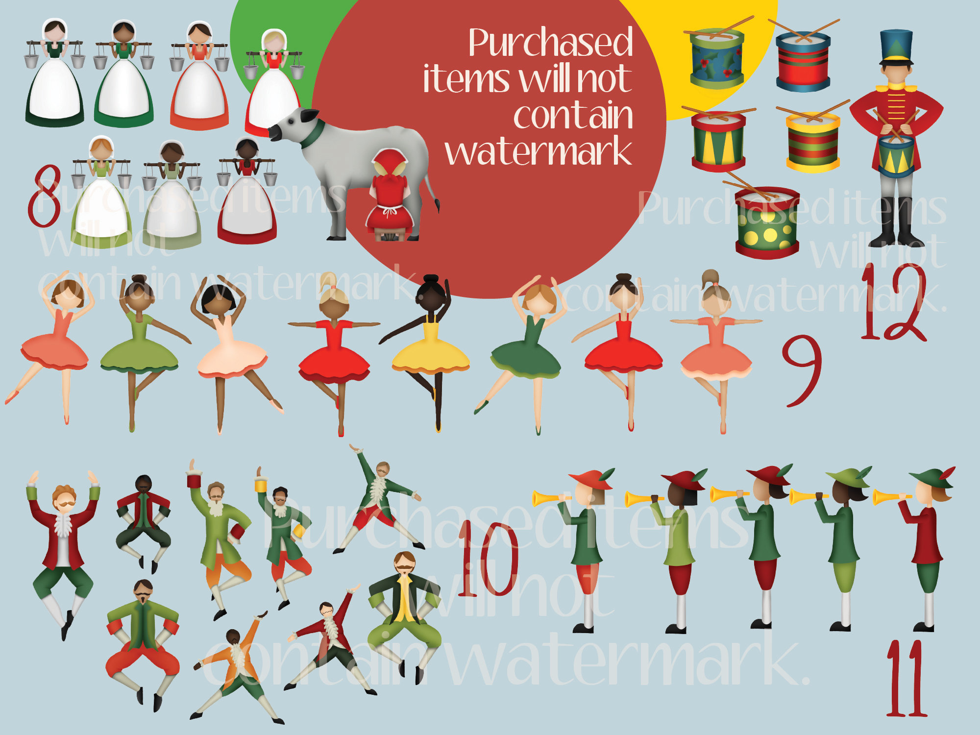 12 Days of Christmas - GIANT Clip Art Pack With Bonuses! - Etsy