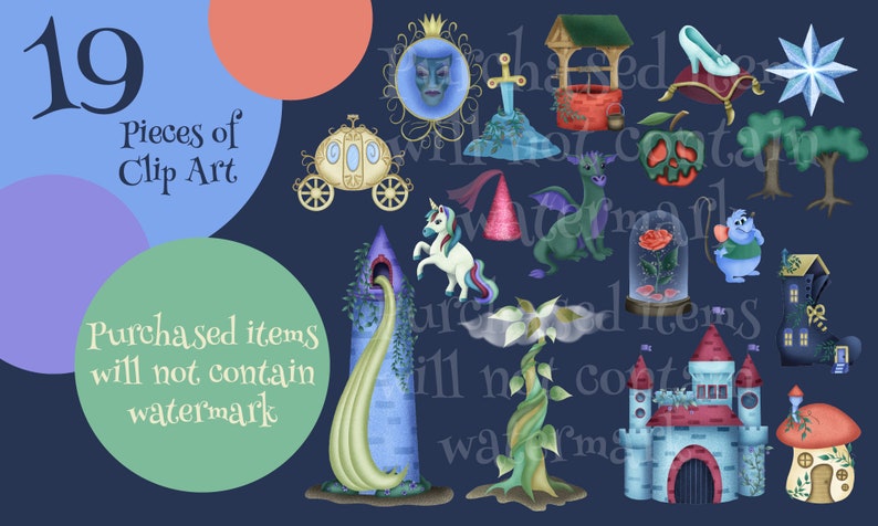 Fairy Tale Clip Art & Digital Paper Pack Scrapbooking Invitations ...