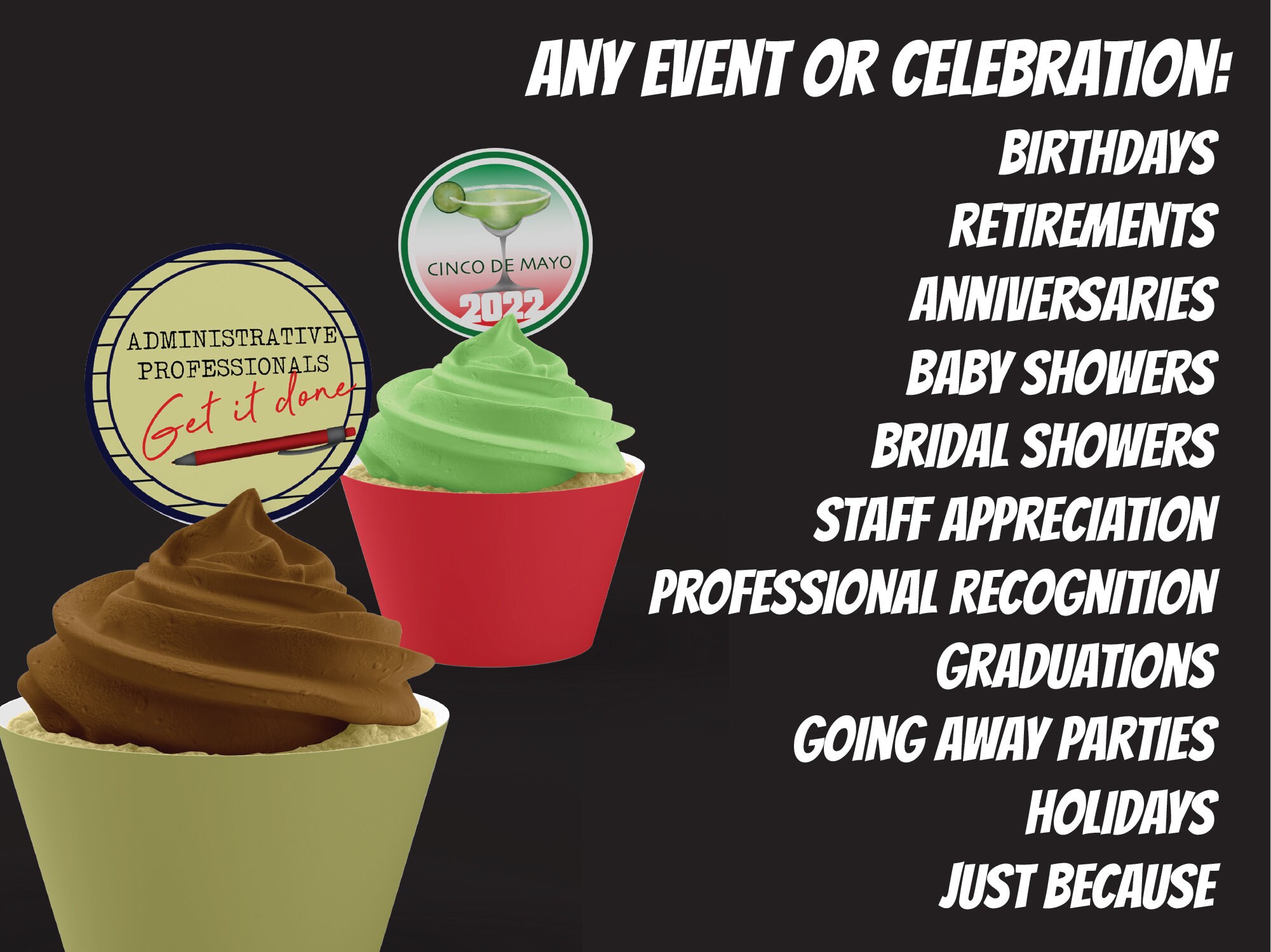 Cupcake Toppers - Fully Customizable for YOUR Celebration! - Digital ...