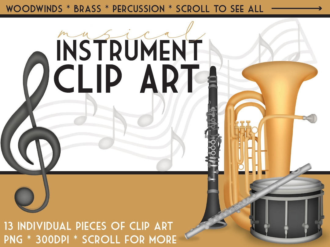 Musical Instrument Clip Art - Instant Download - Etsy
