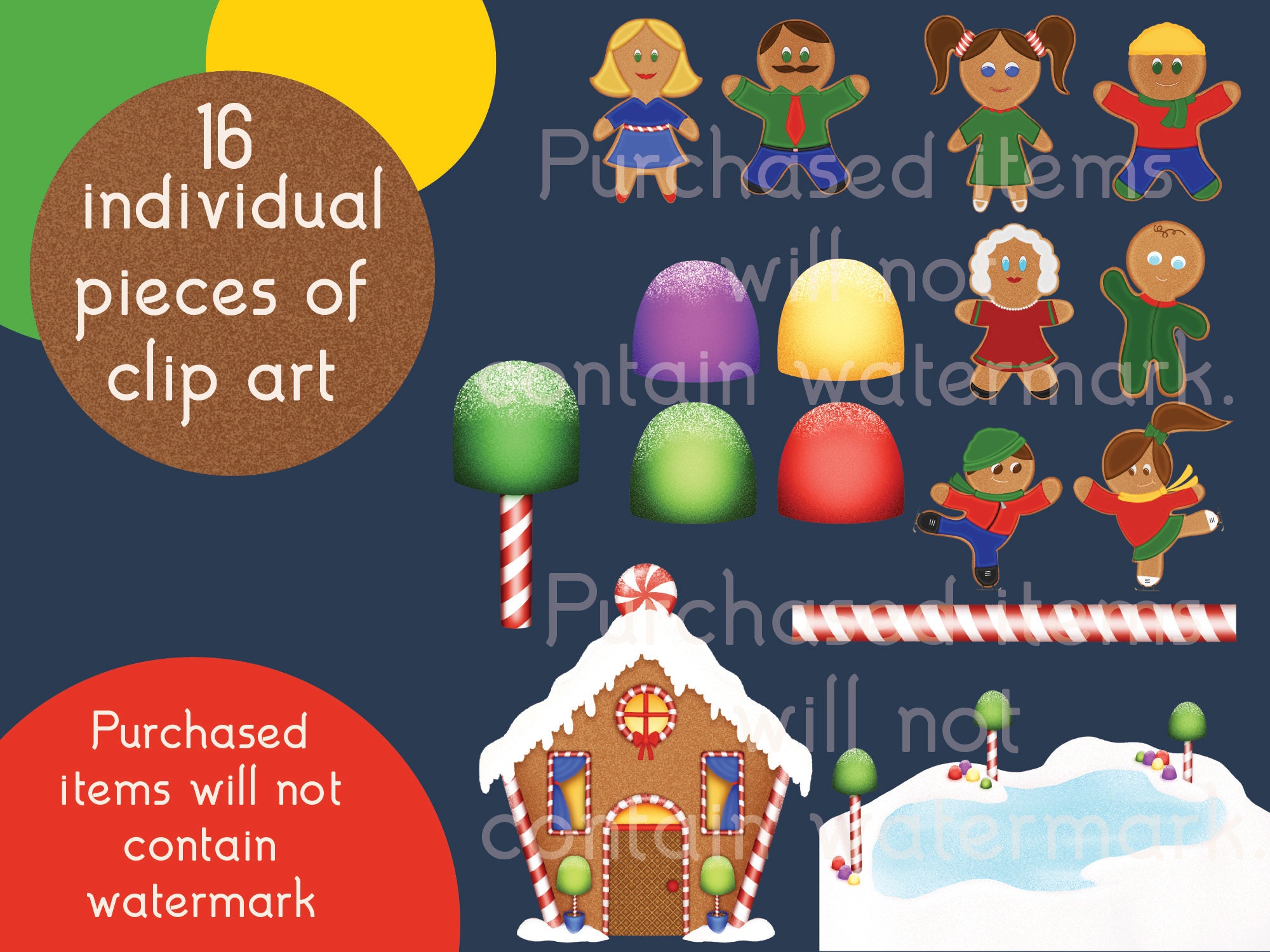 Gingerbread Friends Clip Art & Digital Paper Pack - Scene Building ...