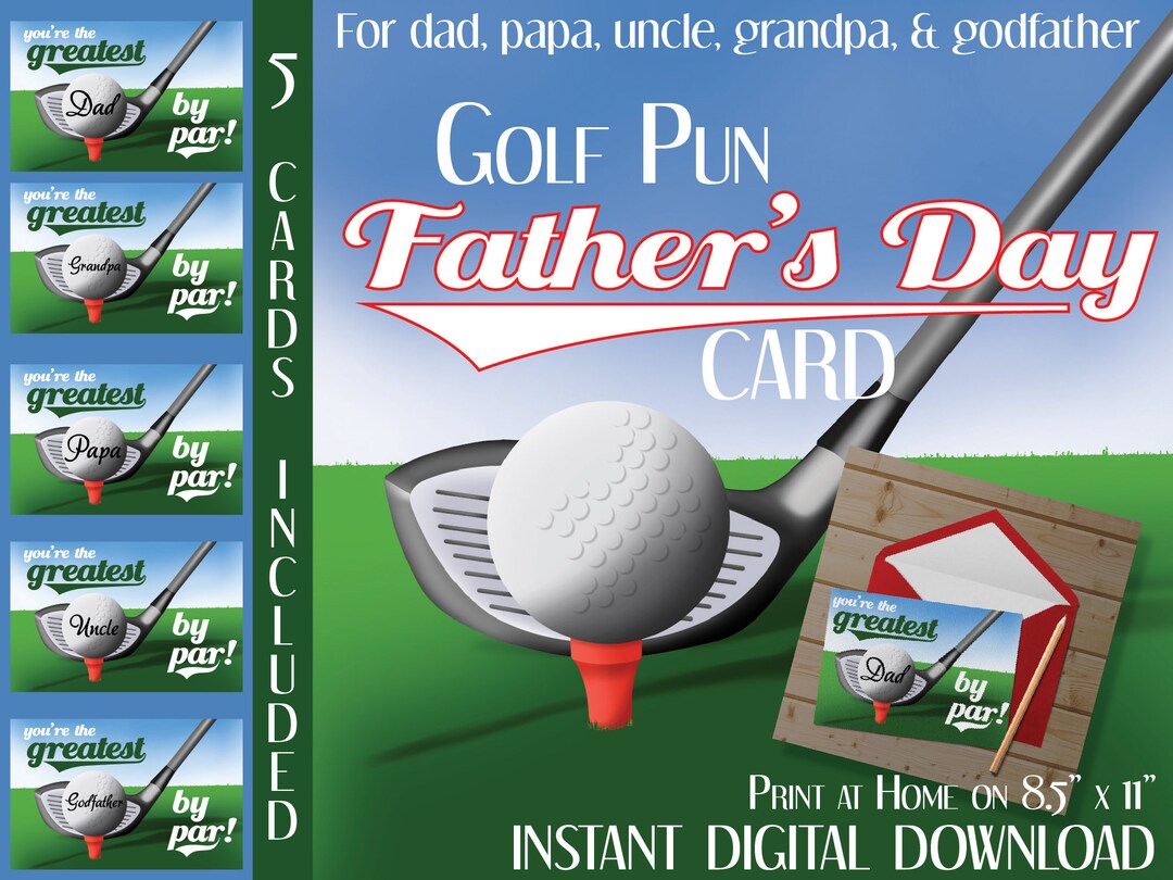 Golf Pun Dad Joke Father's Day Card - Instant Digital Download - for ...