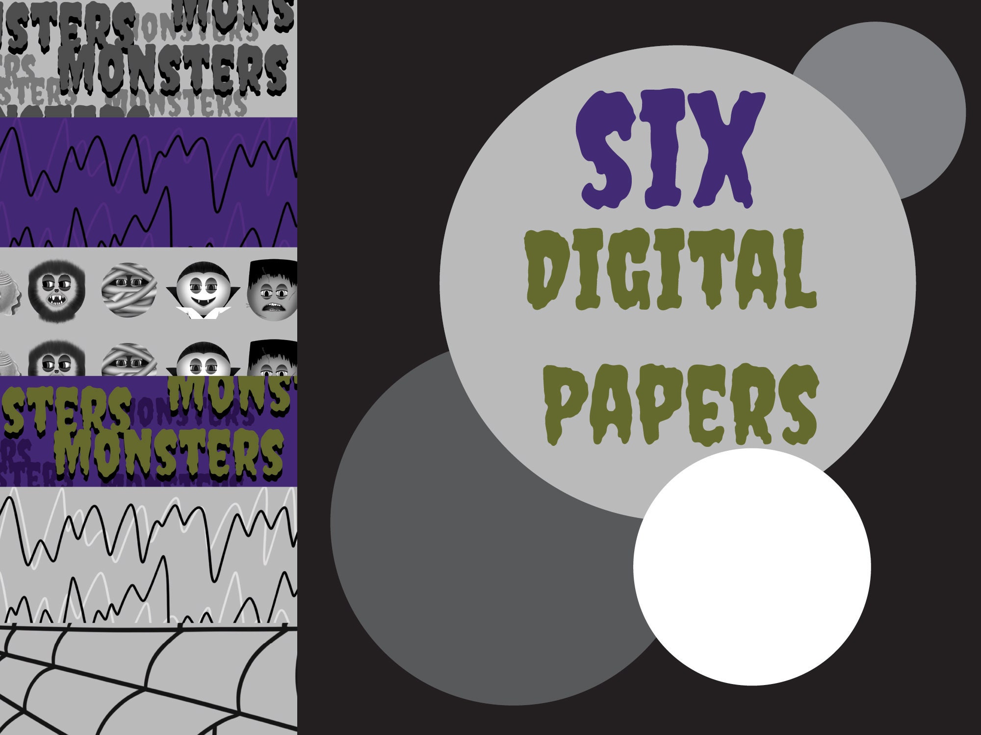 Classic Monsters Clip Art & Digital Paper Pack - Scrapbooking ...