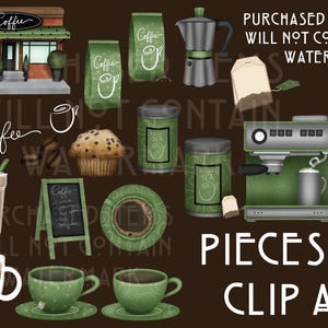 Coffee Shop Clip Art and Digital Paper Pack - Scrapbooking ...