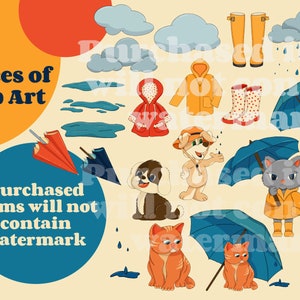 Raining Cats and Dogs Clip Art & Digital Paper Pack Scrapbooking ...