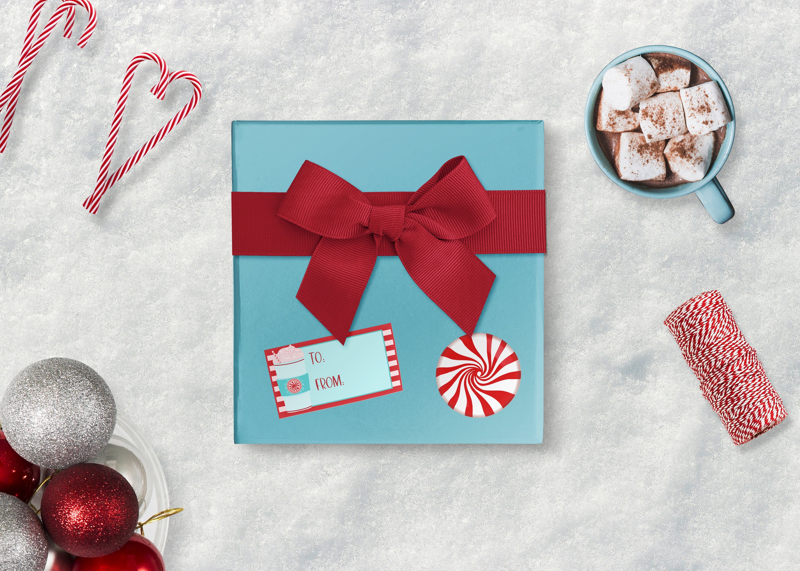 Peppermint Christmas Gift Tags & Stickers Instant Download Print and ...