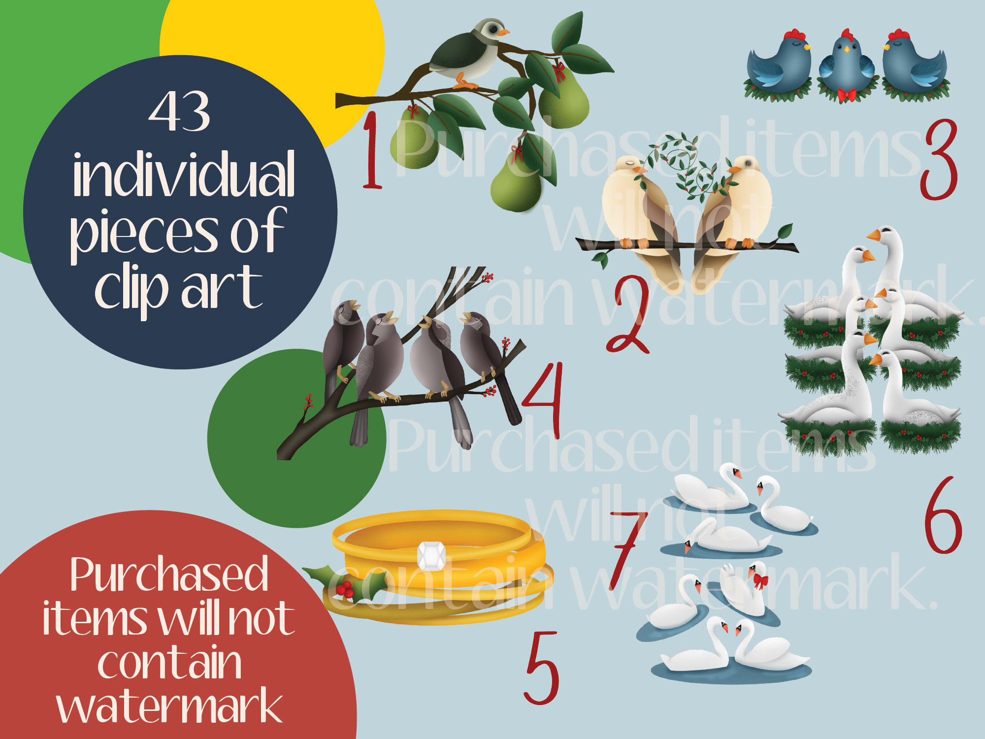 12 Days of Christmas - GIANT Clip Art Pack With Bonuses! - Etsy