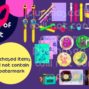 Retro Back to School - 80's Clip Art & Digital Paper Pack ...