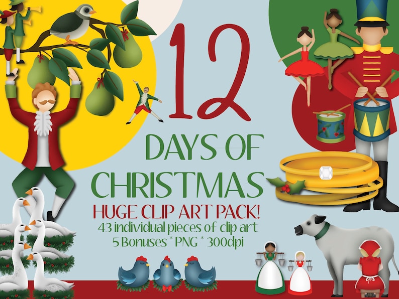 12 Days of Christmas - GIANT Clip Art Pack With Bonuses! - Etsy