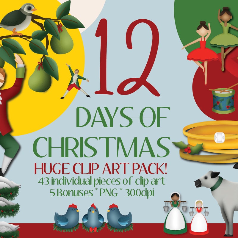 12 Days Christmas Clip Art - Etsy