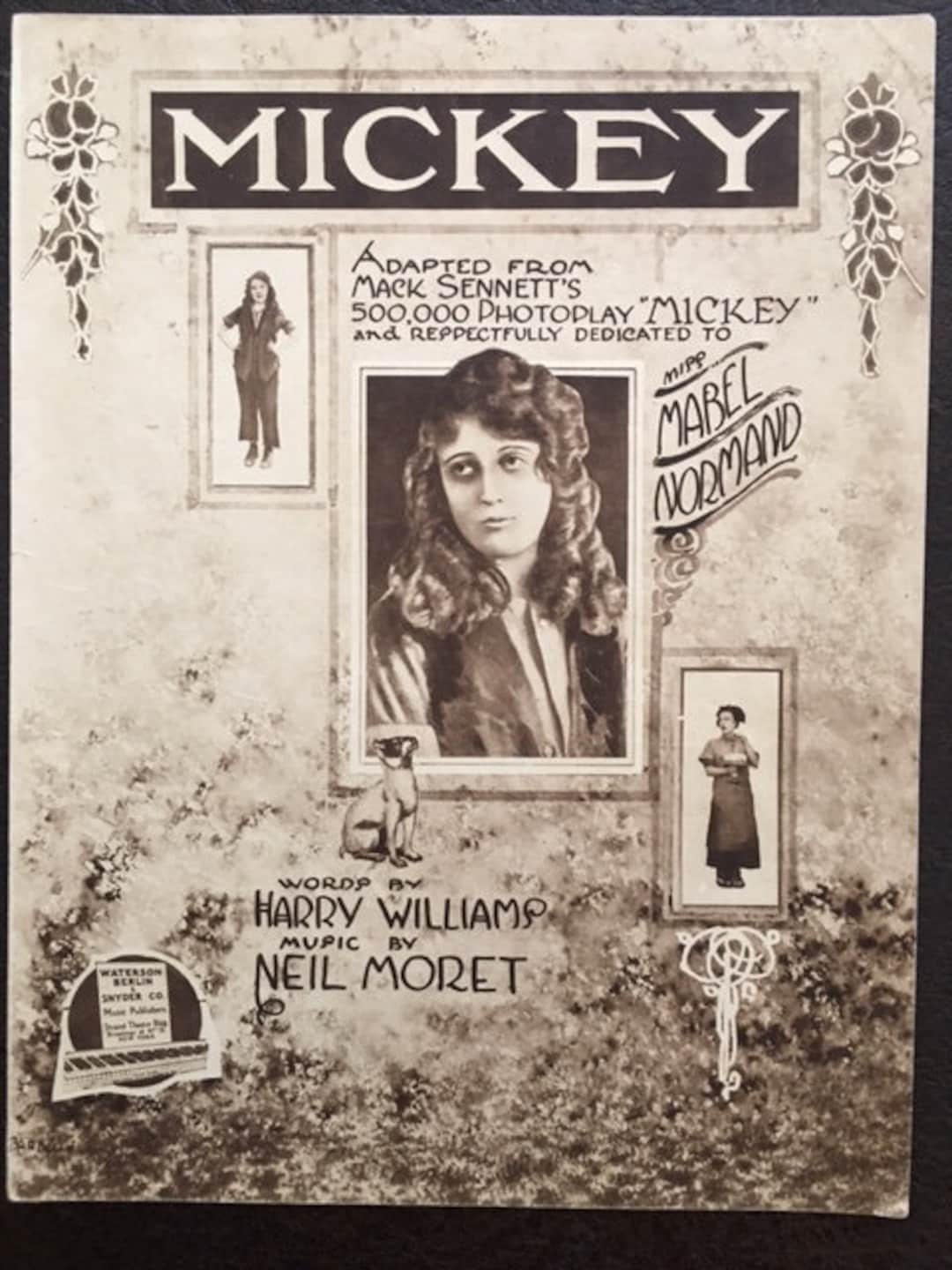 Mickey, 1918, Sheet Music, Cover Art by Barbelle; Music/words by Neil ...