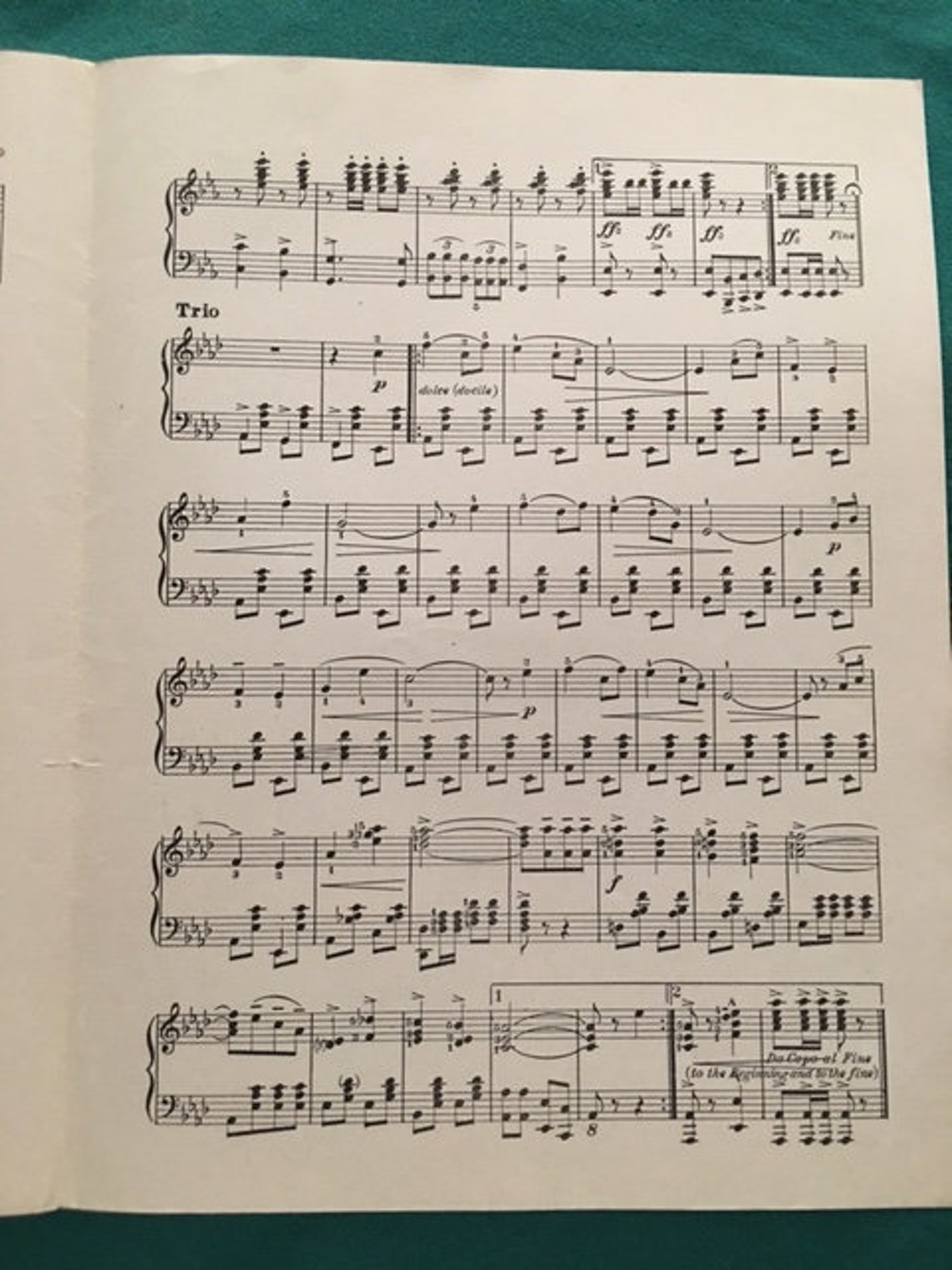 Under the Double Eagle Piano Solo Opus 159, by J.F. Wagner, Arranged by ...