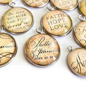 Personalized Wedding Glass Jewelry Making Charm, 20mm, Silver, Gold ...