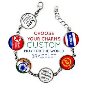 Custom World Flags Charm Bracelet: Travel Souvenir Jewelry - Etsy