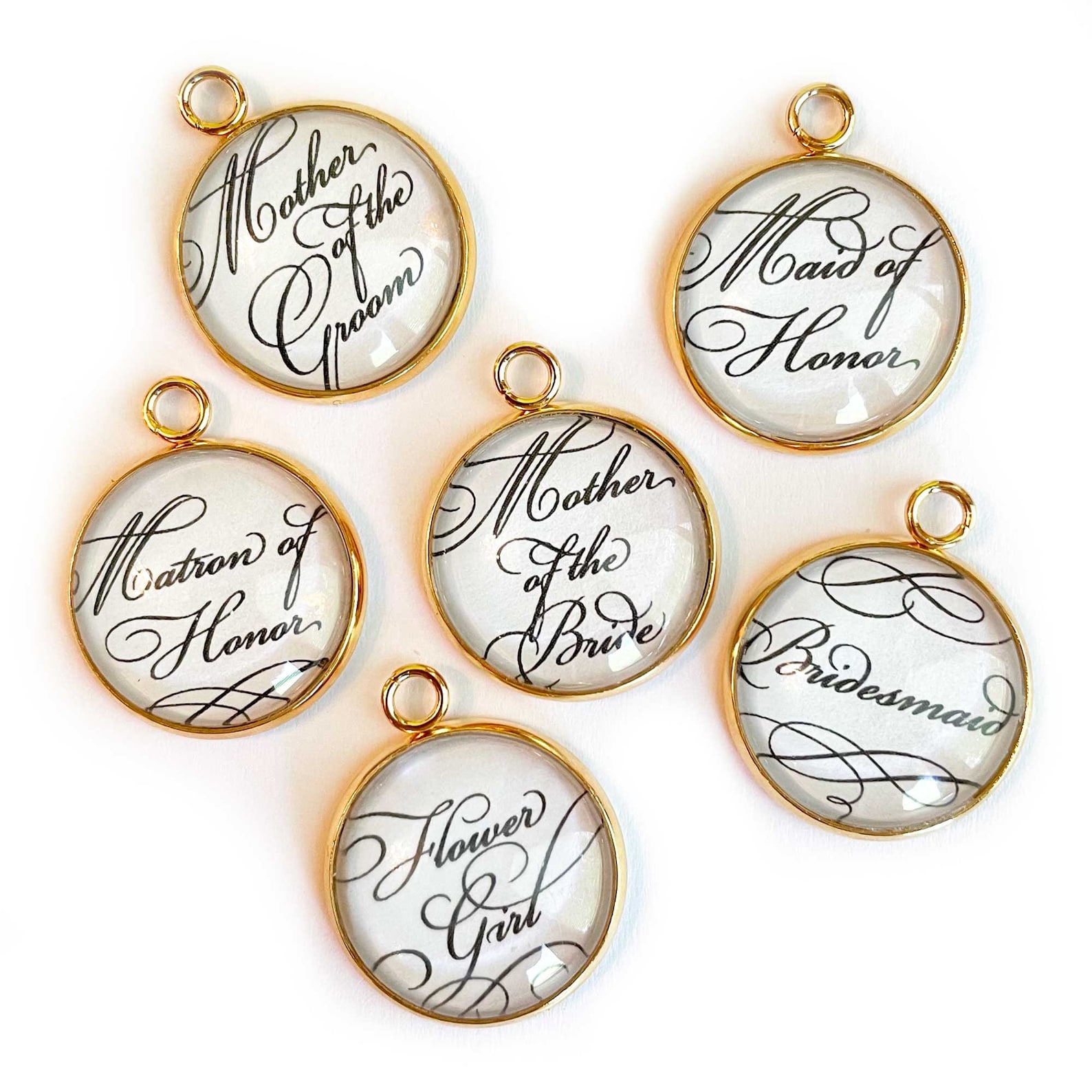 Bridal Party Charm Set, Wedding Jewelry Making, Bridesmaid, Flower Girl ...
