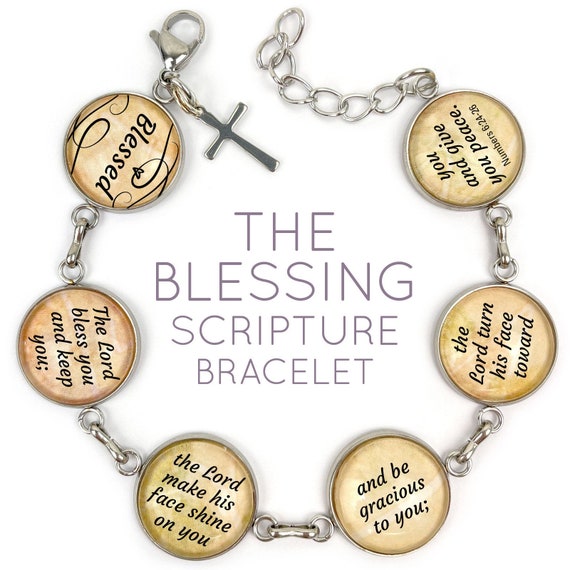The Blessing Scripture Bracelet Numbers 6 Glass Charm - Etsy