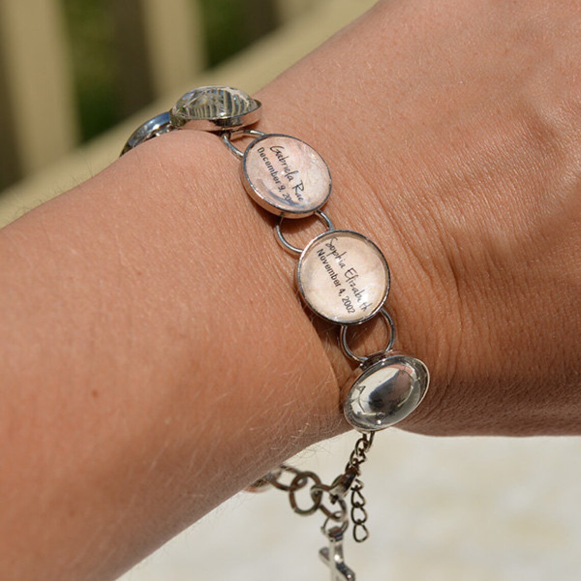 Mom/mothers Custom Personalized Glass Charm Bracelet - Etsy