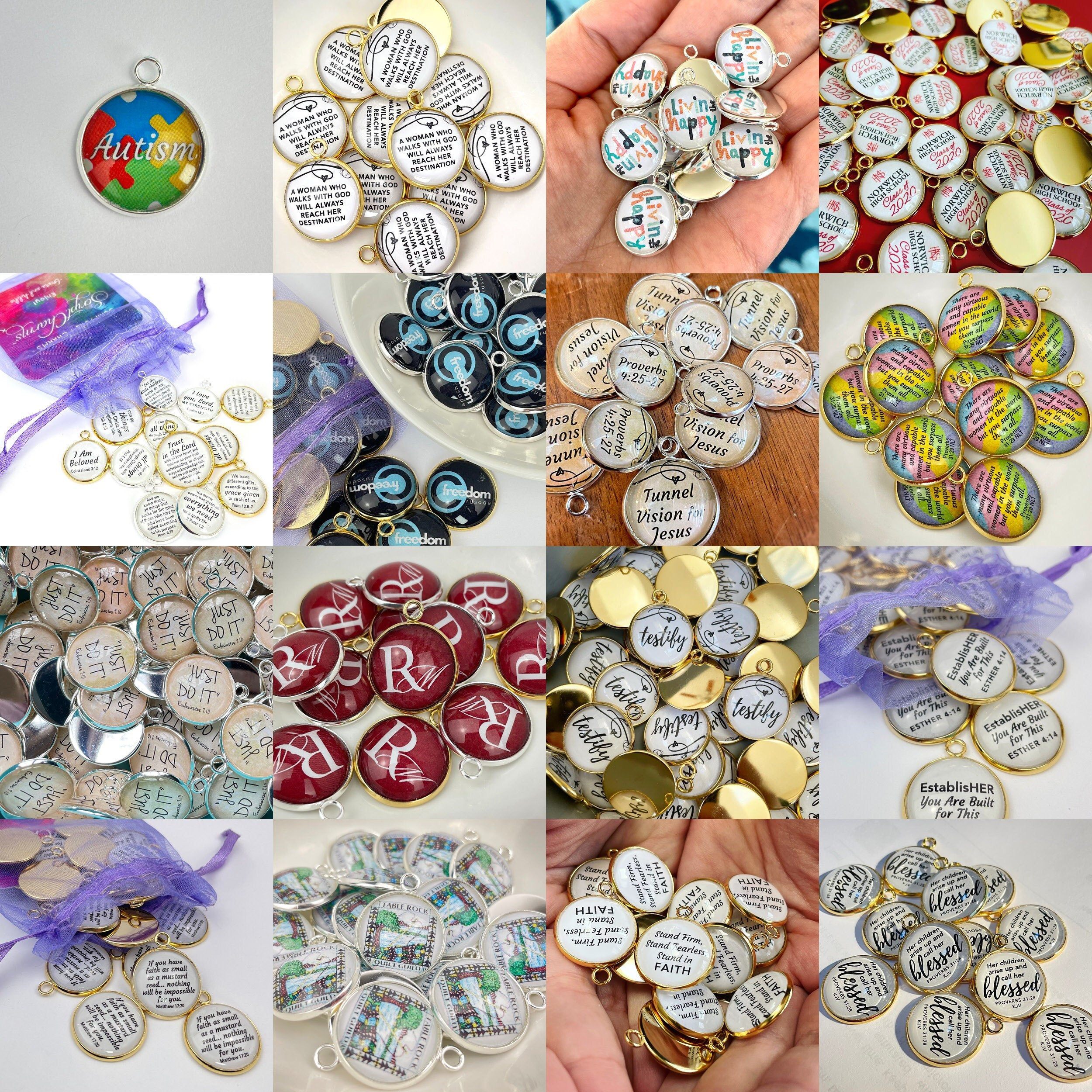 Custom Designed Glass Charms for Jewelry Making 16 20 - Etsy