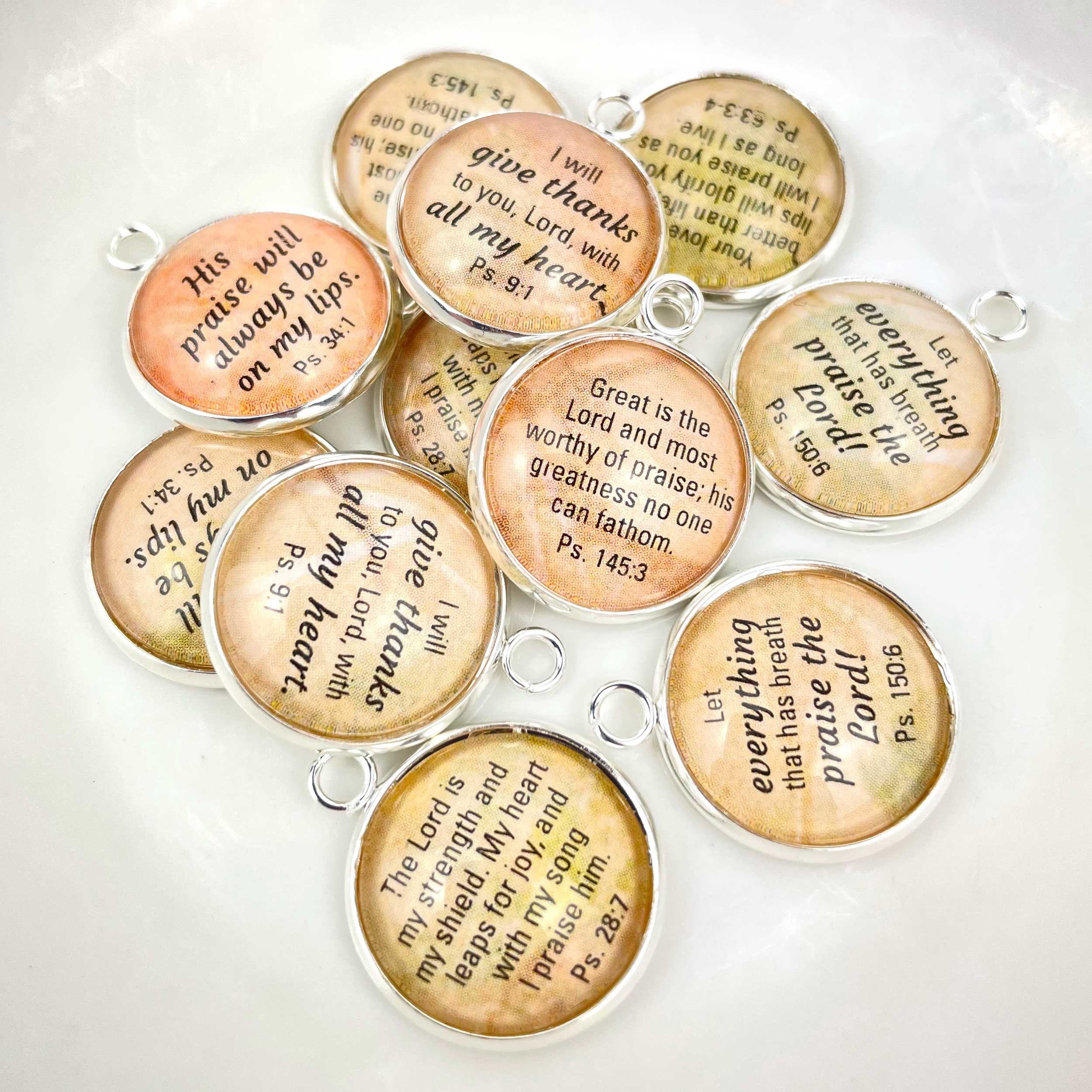 Praise the Lord Set of 6 Psalms Scripture Charms for Jewelry - Etsy