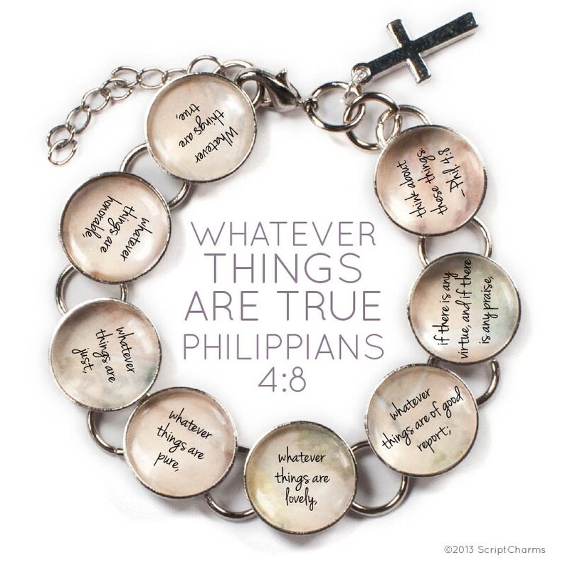 Whatever Things Are True Philippians 4:8 Scripture Glass - Etsy