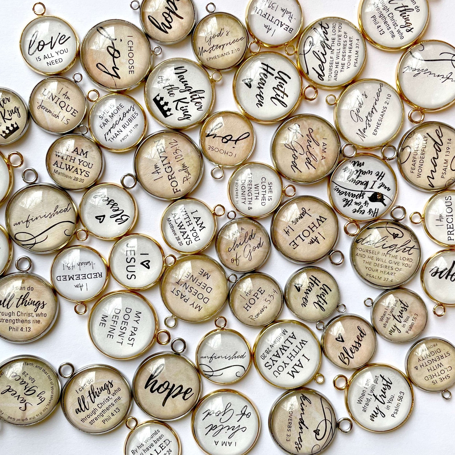 Bulk Assorted Christian and Scripture Charms for Jewelry - Etsy