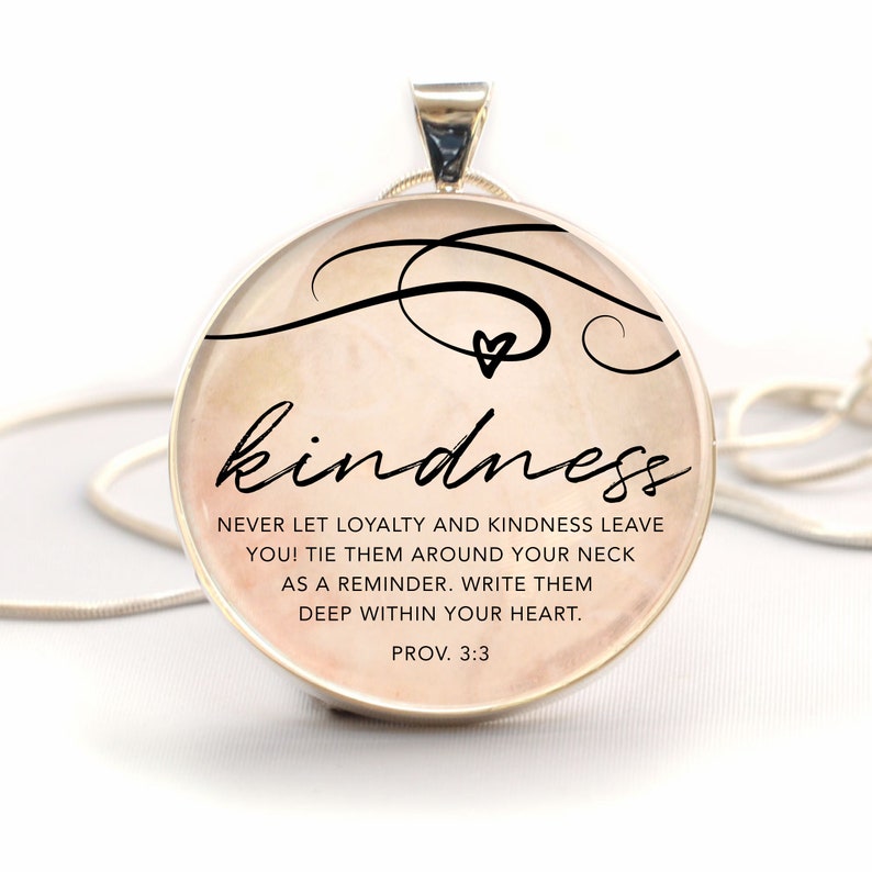 Kindness Proverbs 3:3 Scripture Silver-Plated Pendant | Etsy