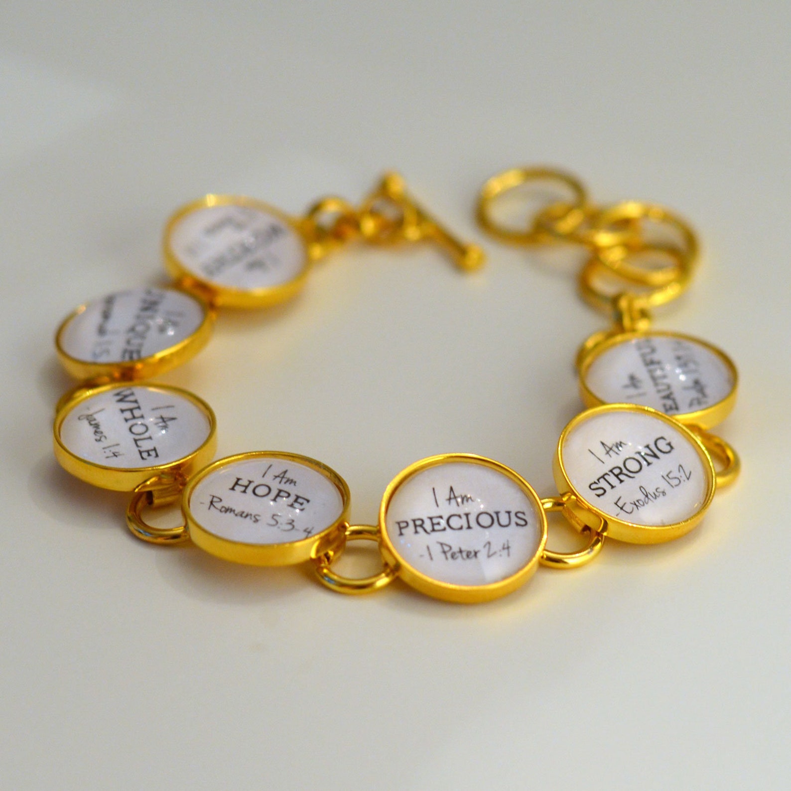 Encouragement Scriptures 18K Gold-plated Bible Verse Charm - Etsy