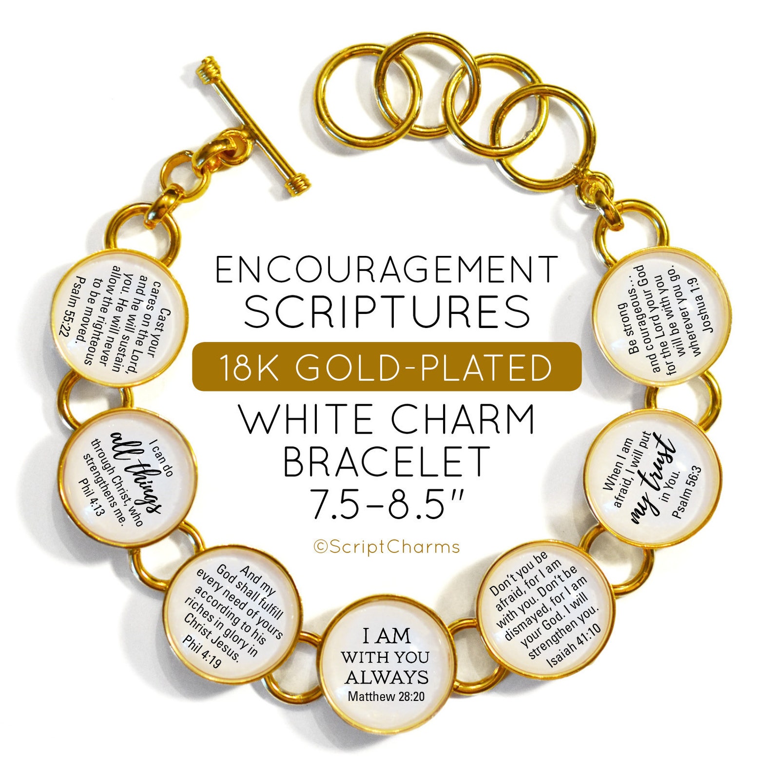 Encouragement Scriptures 18K Gold-plated Bible Verse Charm - Etsy