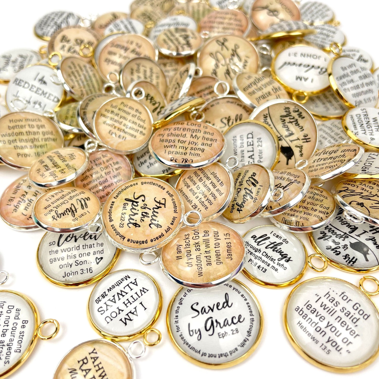 Bulk Assorted Christian and Scripture Charms for Jewelry - Etsy