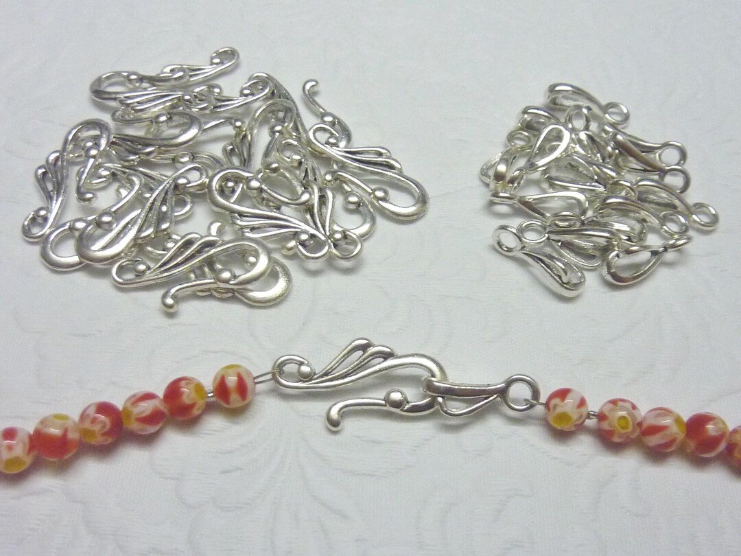 16 Sets Hook & Eye Toggle Clasps Antique Bronze or Antique Silver FREE ...