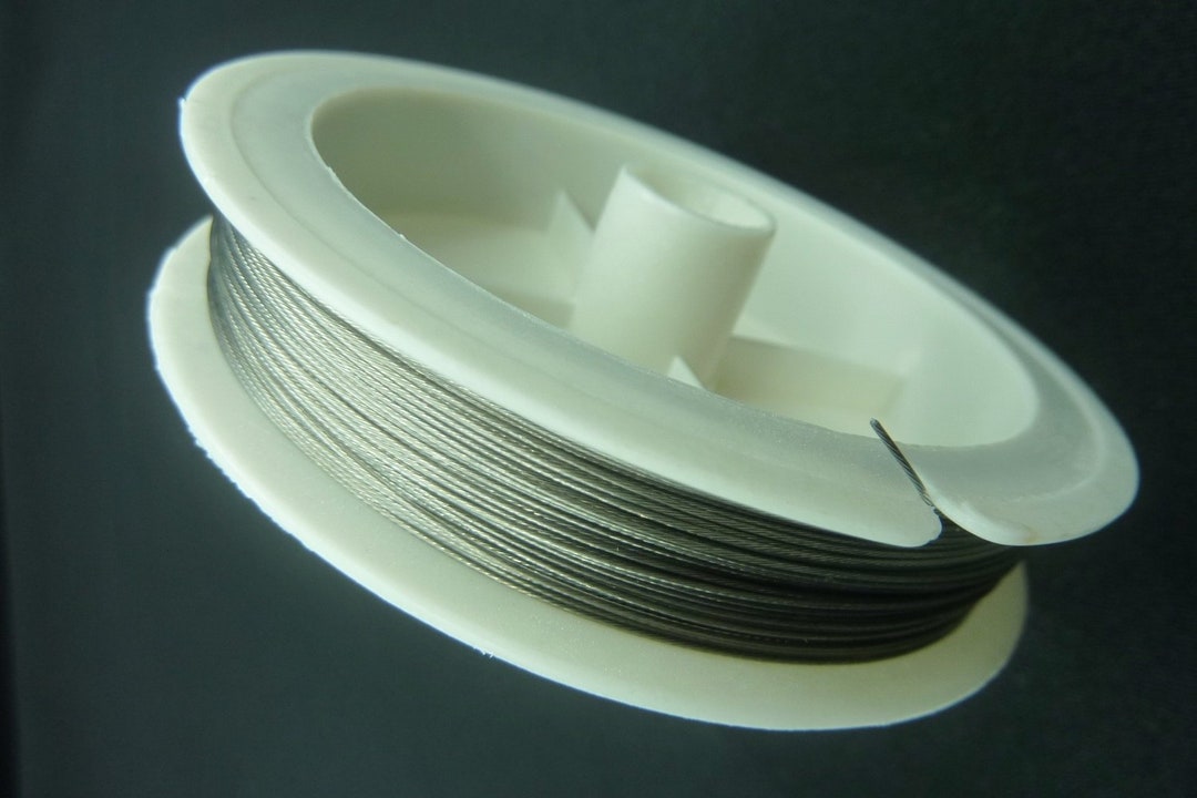 50m Spool Stainless Tiger Tail Beading Wire 0.45mm Silver or Gold ...