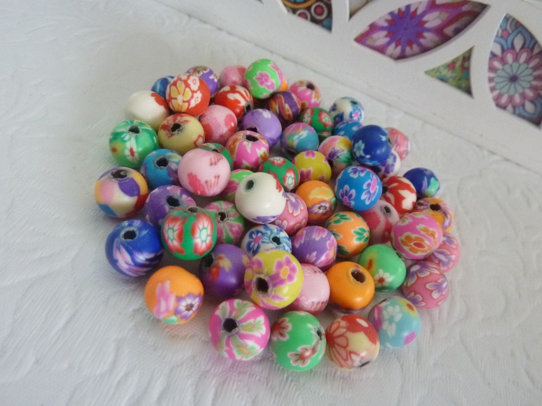 Polymer Clay Round Beads About 8mm Jewellery Making Craft 60 Pieces - Etsy