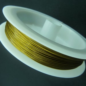 50m Spool Stainless Tiger Tail Beading Wire 0.45mm Silver or Gold ...